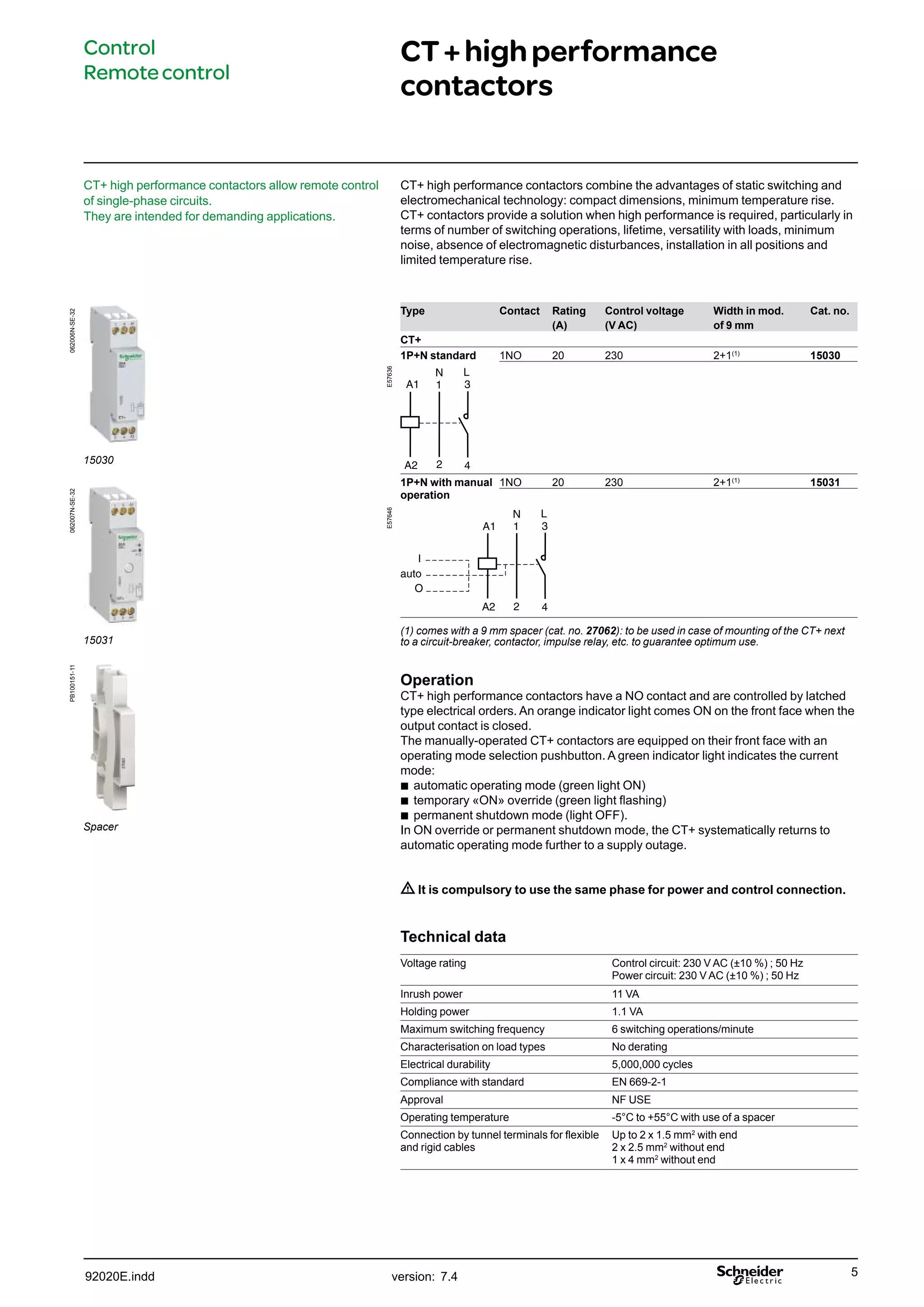 Cataloge schneider Contactor CT | PDF