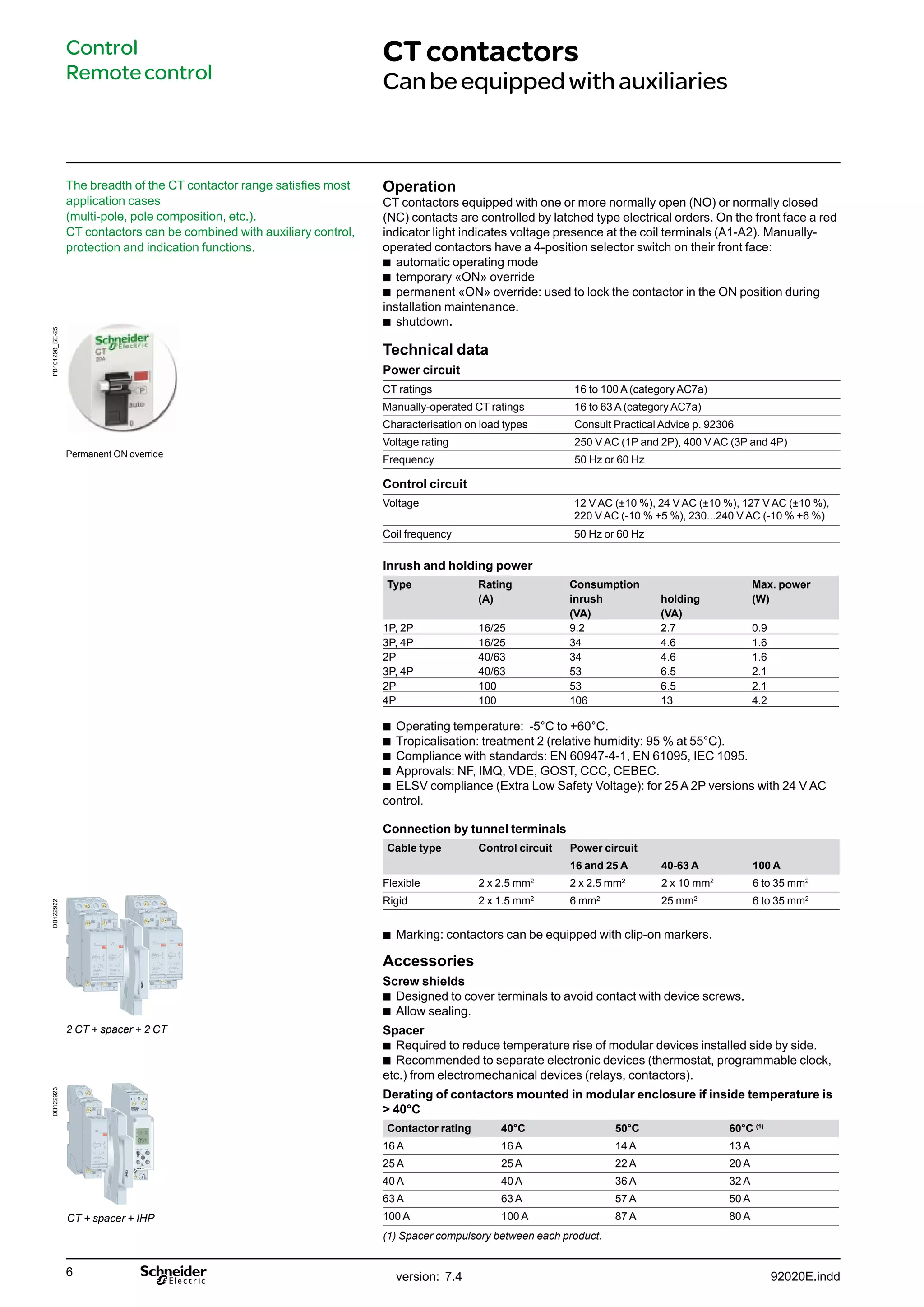 Cataloge schneider Contactor CT | PDF