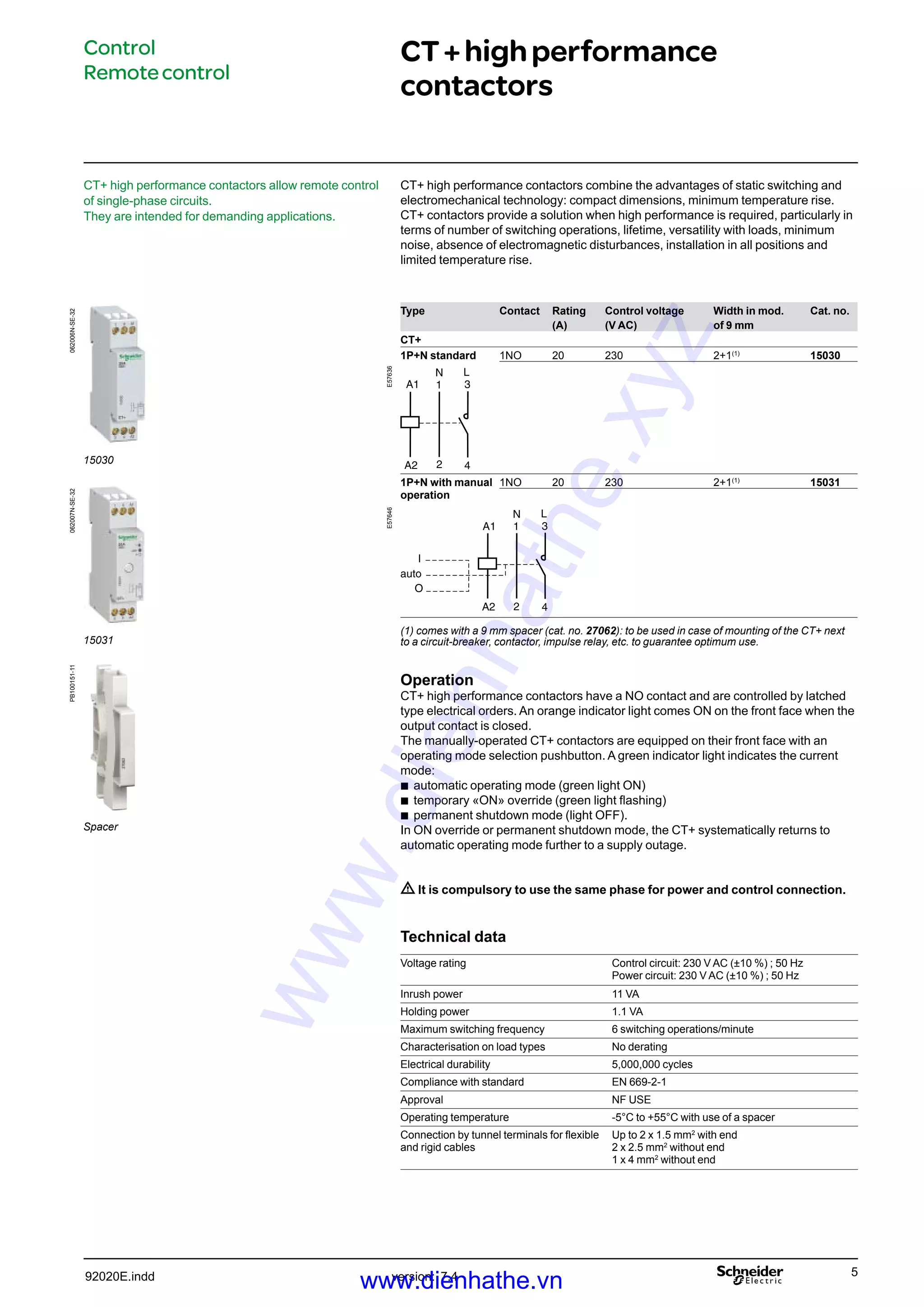 Cataloge schneider contactor ct | PDF
