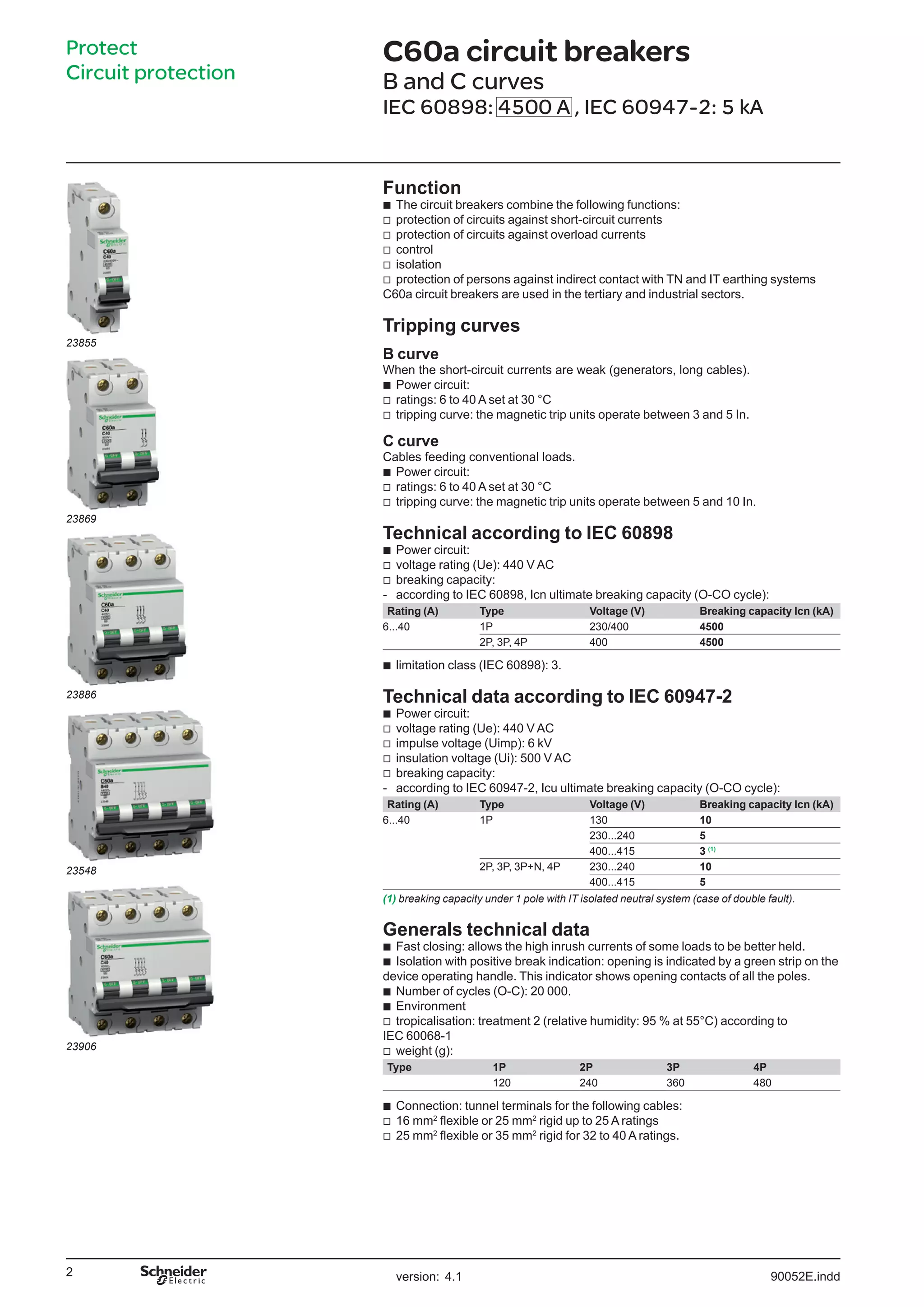 Cataloge schneider mcb c60 a | PDF