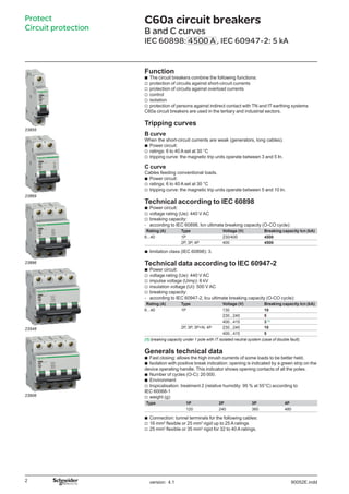 Cataloge schneider mcb c60 a | PDF