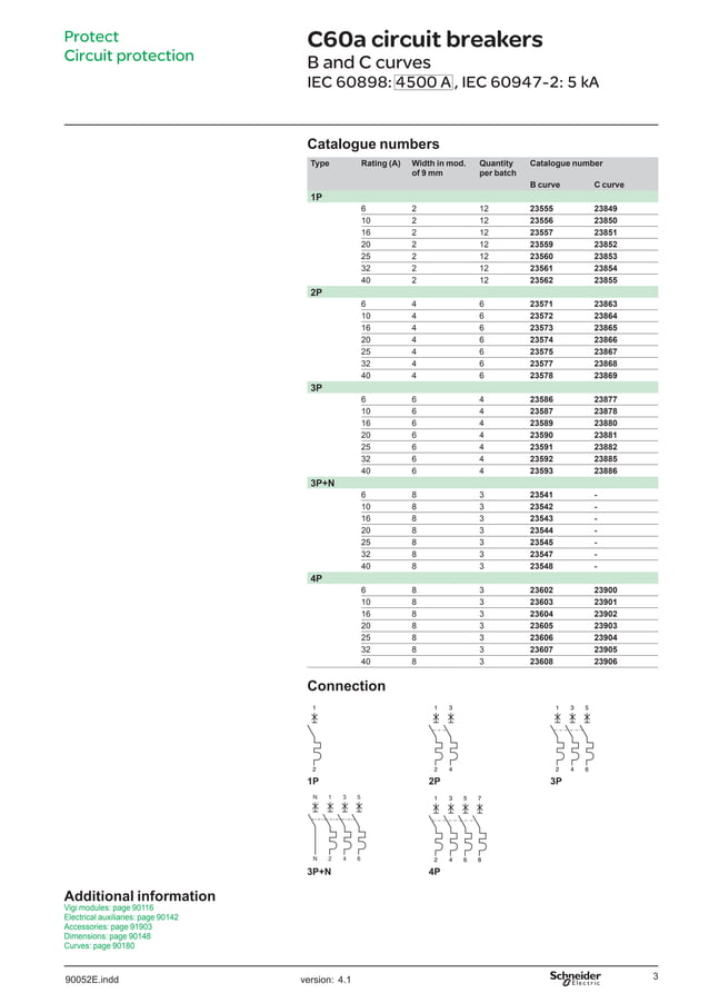 Cataloge schneider mcb c60 a | PDF