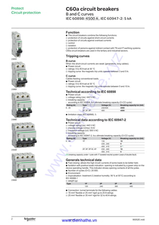Cataloge schneider mcb c60 a | PDF