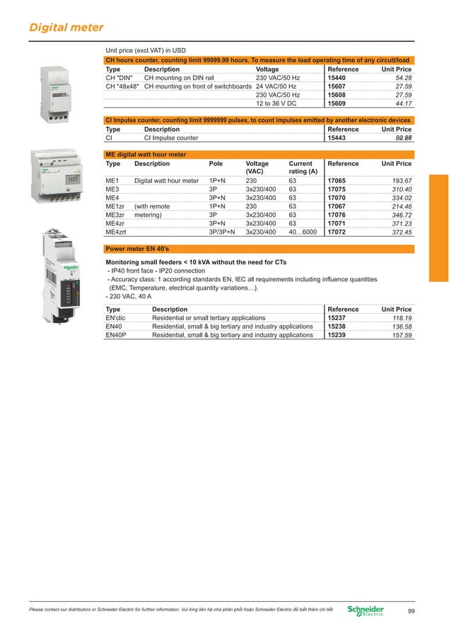 Cataloge schneider đồng hồ volt - ampe | PDF | Home Appliances | Home & Garden