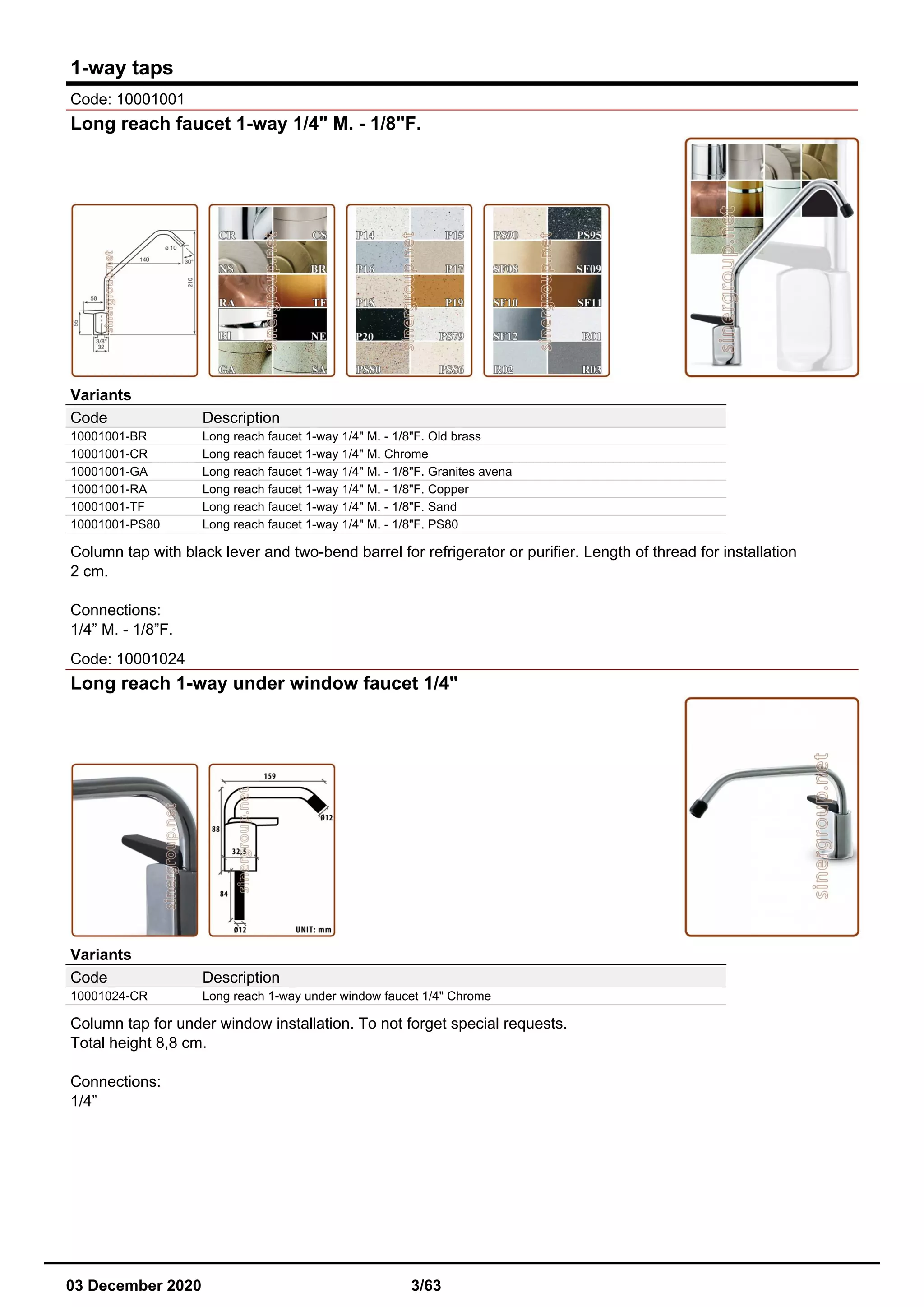 Faucets columns fonts catalog | PDF
