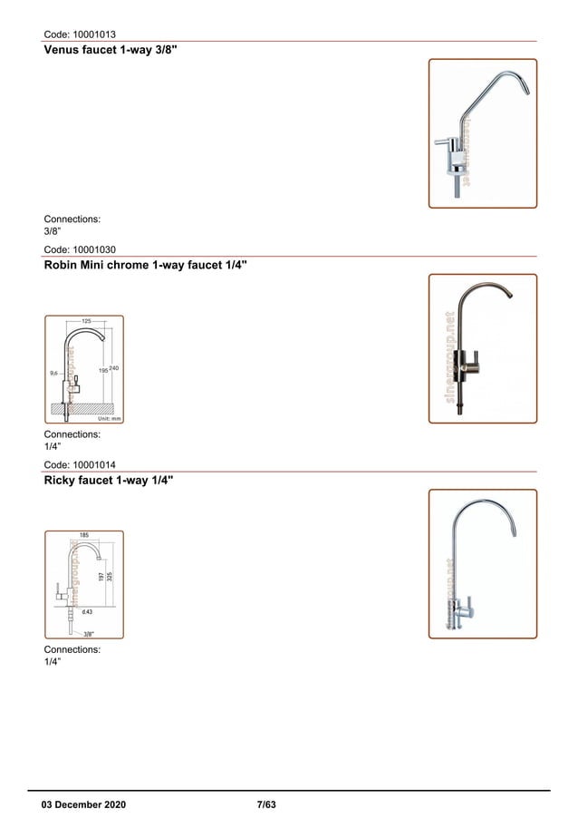 Faucets columns fonts catalog | PDF