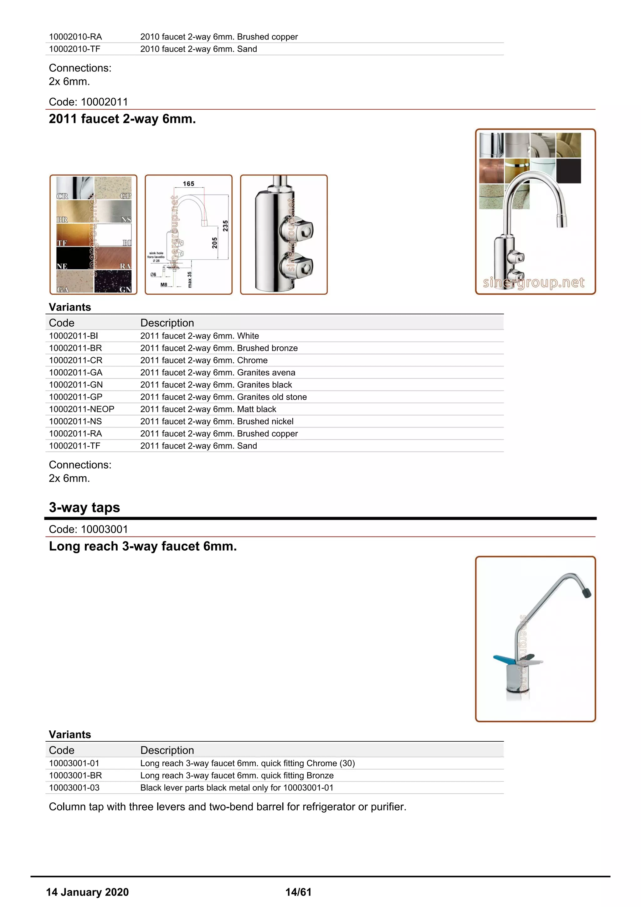 Faucets columns fonts catalog | PDF