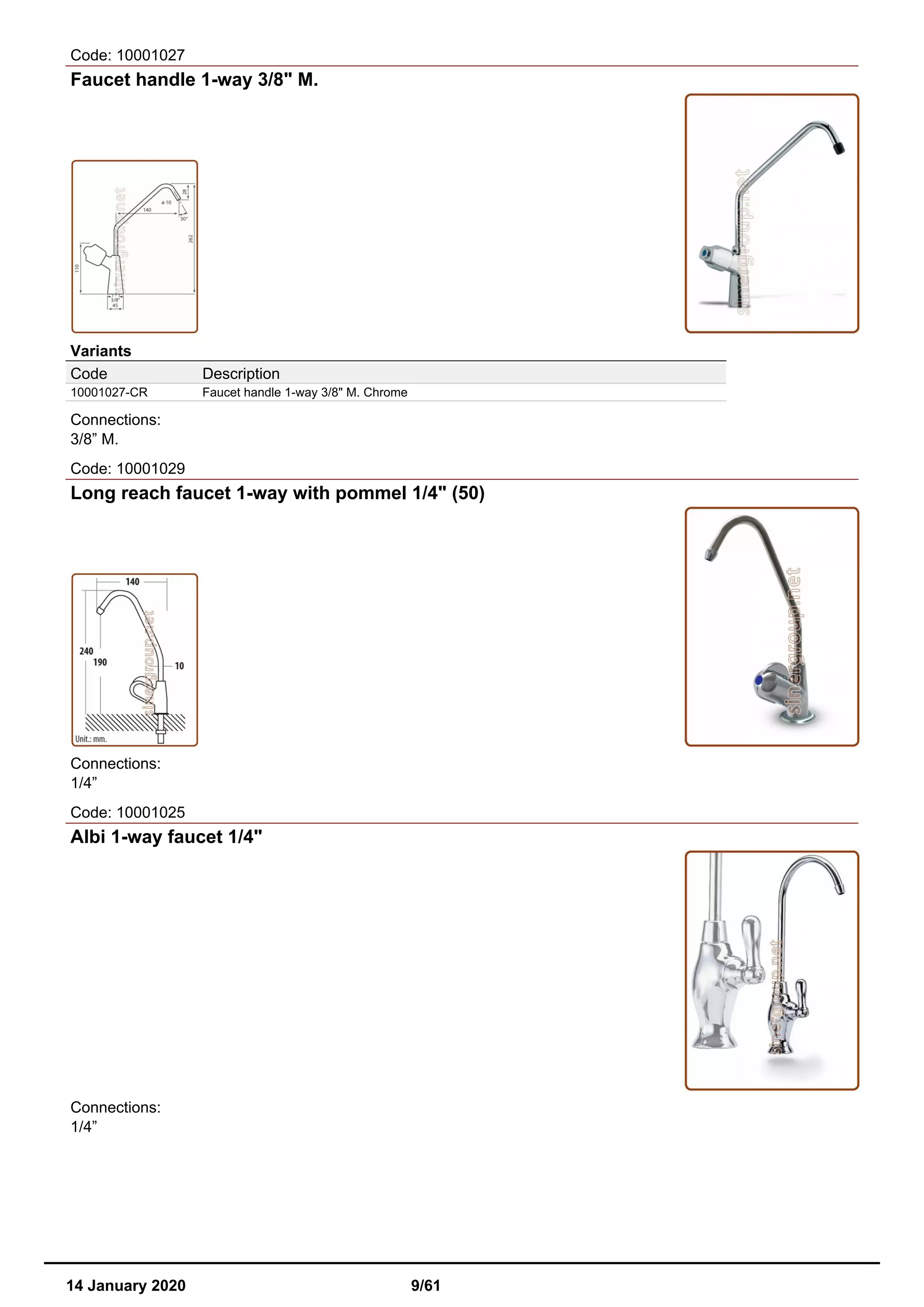 Faucets columns fonts catalog | PDF