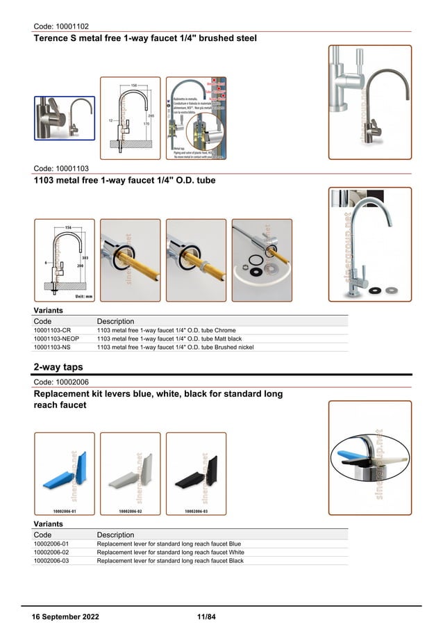 Faucets columns fonts catalog | PDF