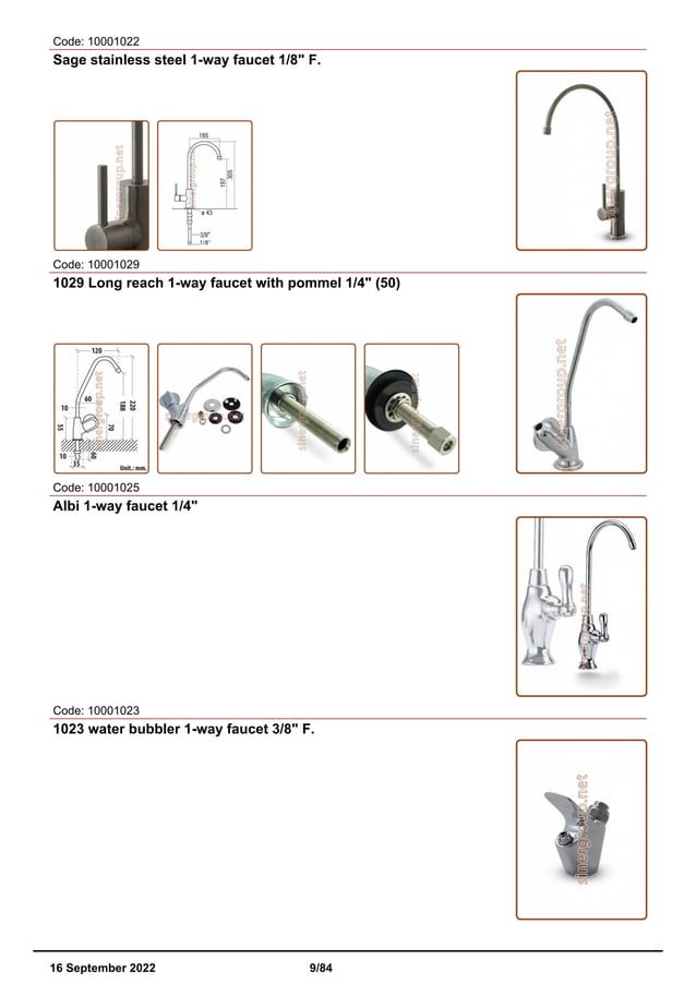 Faucets columns fonts catalog | PDF