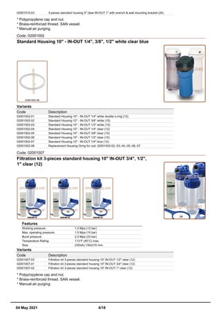 Filter housings catalog | PDF