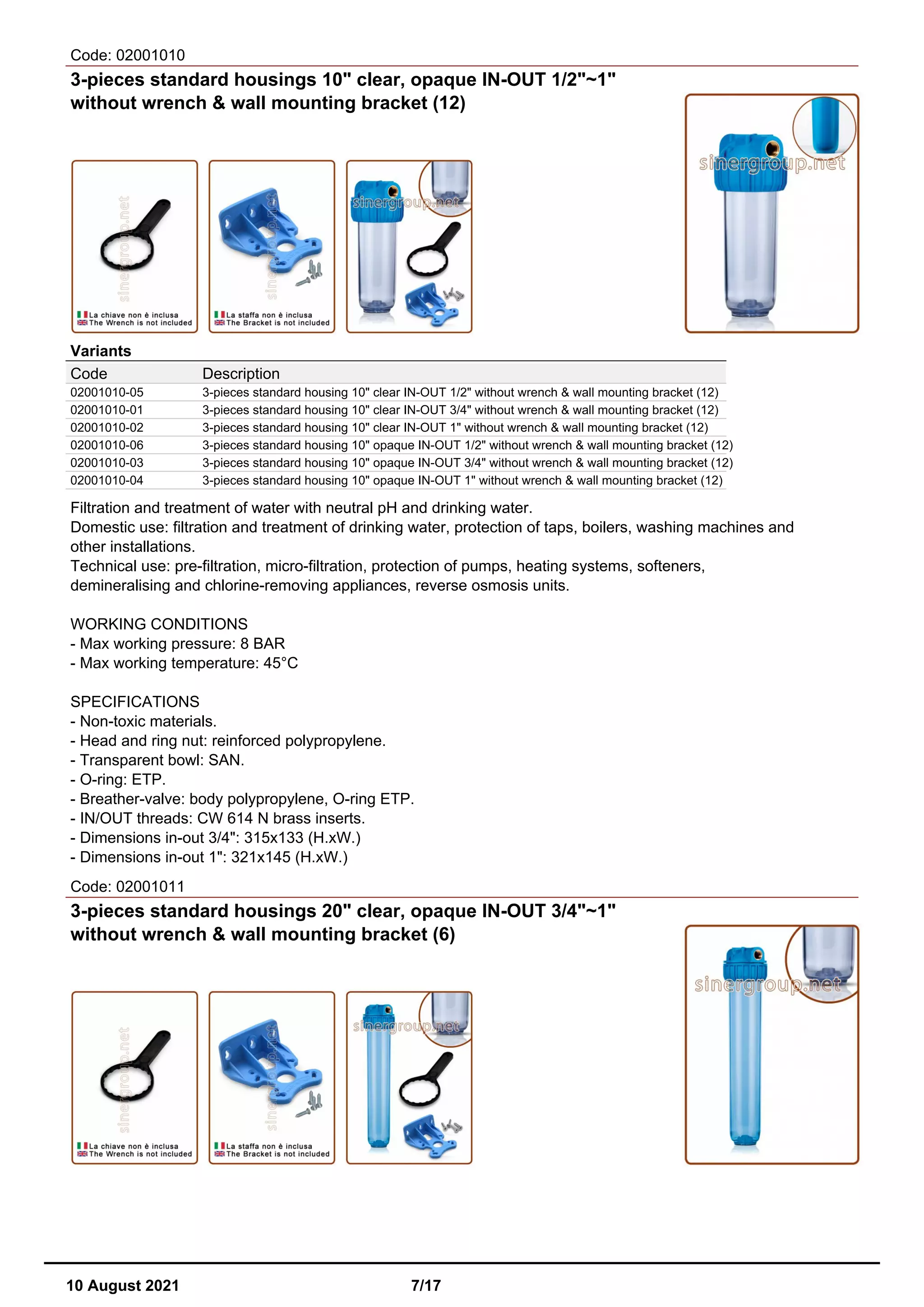 Filter housings catalog | PDF