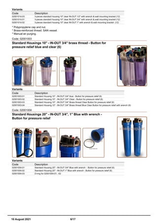 Filter housings catalog | PDF