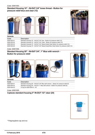 Filter housings catalogue | PDF