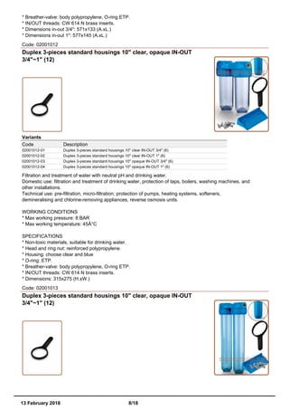 Filter housings catalogue | PDF