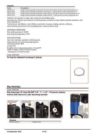 Filter housings catalog | PDF