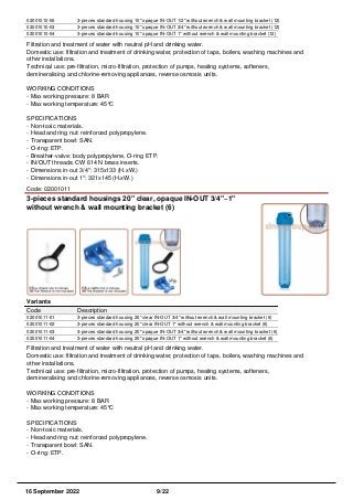Filter housings catalog | PDF