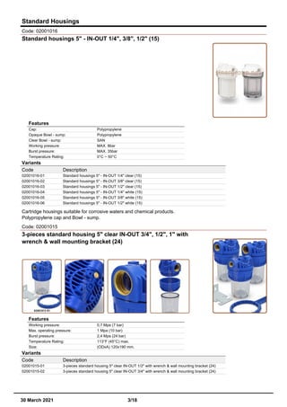 Filter housings catalog | PDF