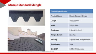 Catalog For Asphalt Roofing Shingle | PPT