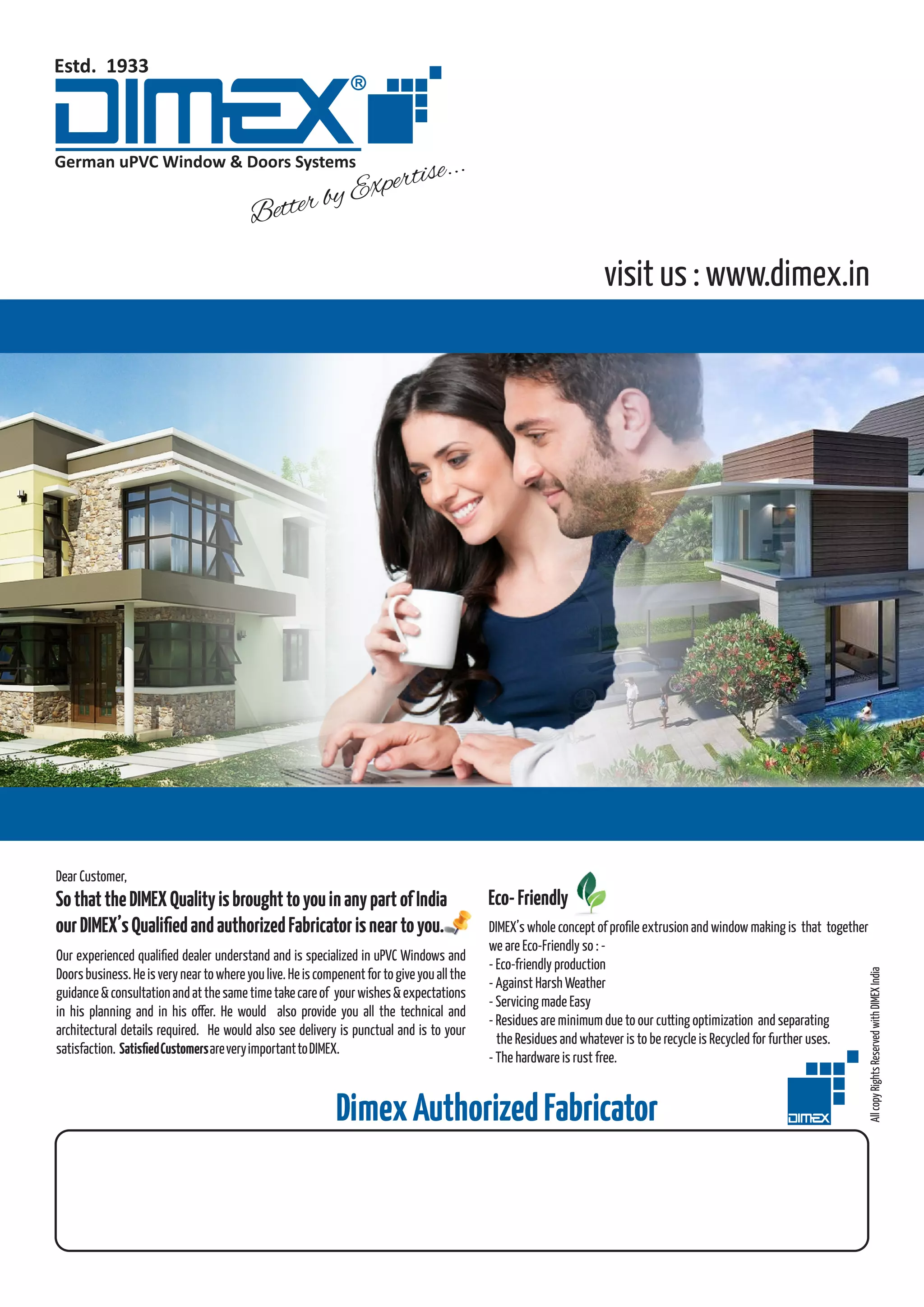 Dimex Catalog, Dimex uPVC Windows, uPVC Doors, Dimex uPVC Profiles | PDF