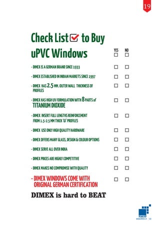 Dimex Catalog, Dimex uPVC Windows, uPVC Doors, Dimex uPVC Profiles | PDF