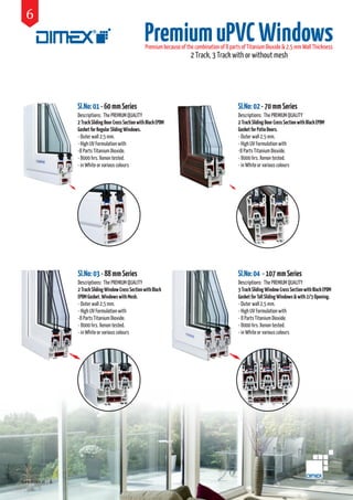 Dimex Catalog, Dimex uPVC Windows, uPVC Doors, Dimex uPVC Profiles | PDF
