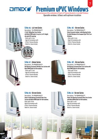 Dimex Catalog, Dimex uPVC Windows, uPVC Doors, Dimex uPVC Profiles | PDF
