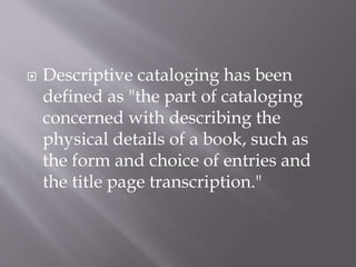 Cataloguing | PPTX