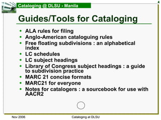 Cataloging At The De La Salle University Library | PPT