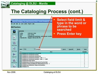 Cataloging At The De La Salle University Library | PPT