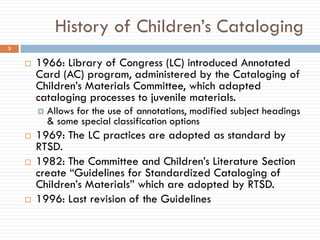 Cataloging Children's Materials | PPT