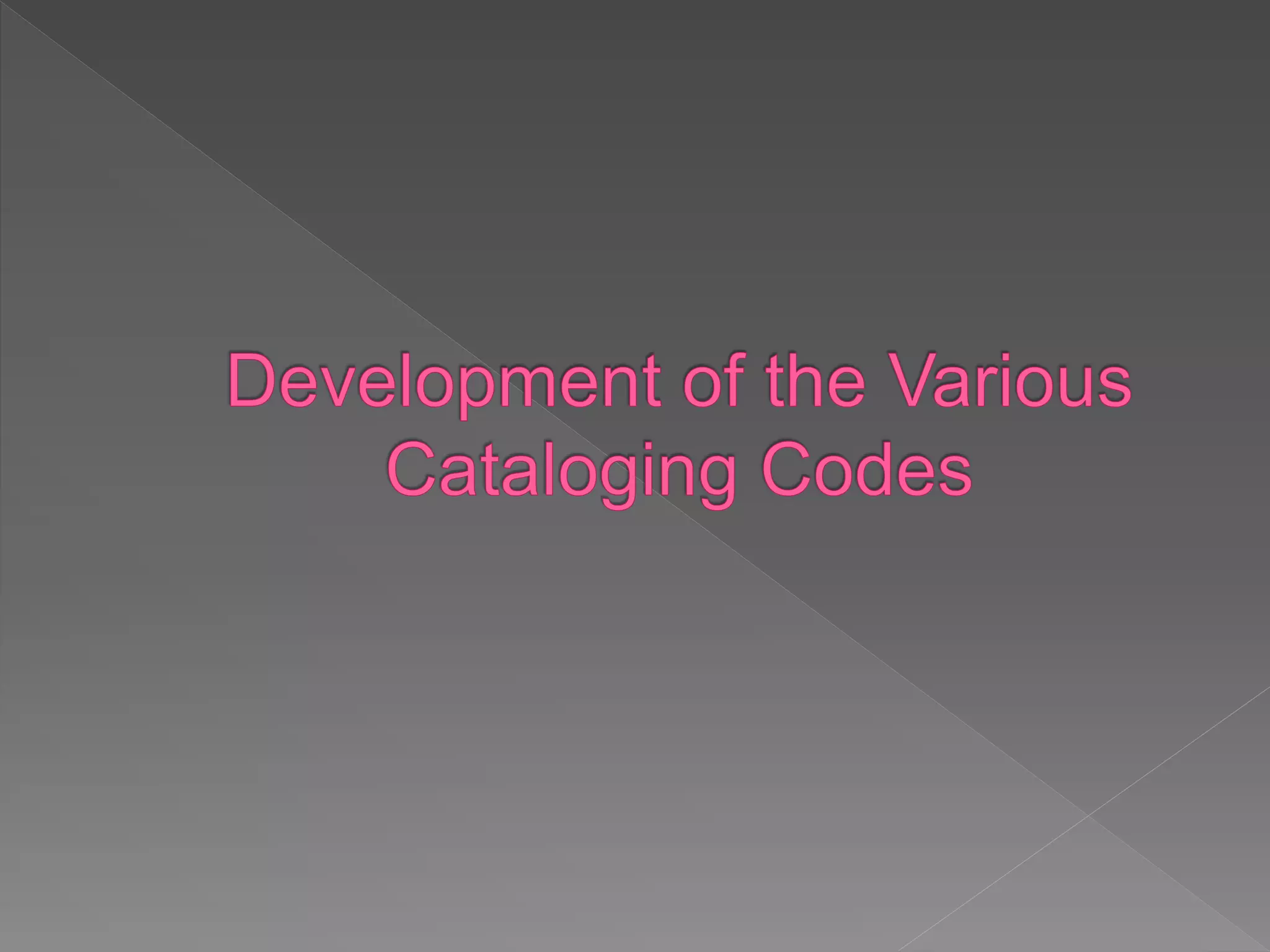 Introduction to Cataloging and Classification | PPT