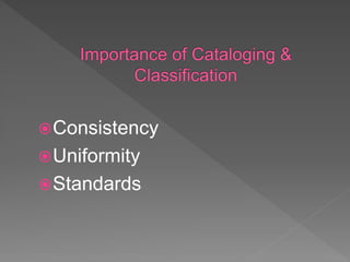 Introduction to Cataloging and Classification | PPT