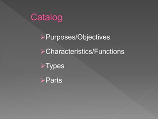 Introduction to Cataloging and Classification | PPT