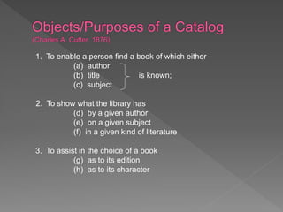 Introduction to Cataloging and Classification | PPT