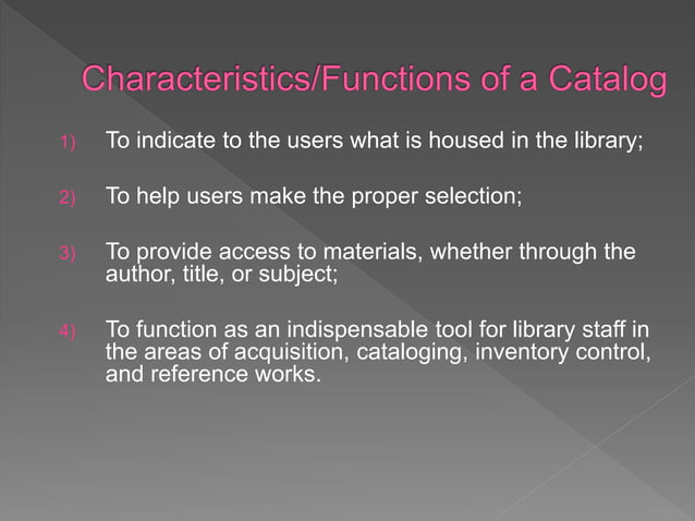 Introduction to Cataloging and Classification | PPT