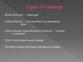 Introduction to Cataloging and Classification | PPT