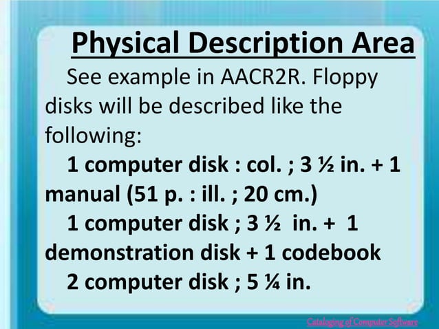Cataloging of computer software | PPTX | Desktop Publishing | Computer Software and Applications