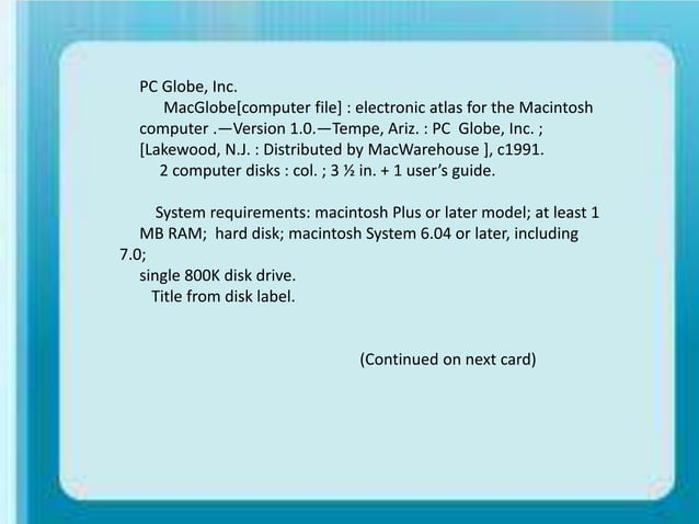 Cataloging of computer software | PPTX | Desktop Publishing | Computer Software and Applications