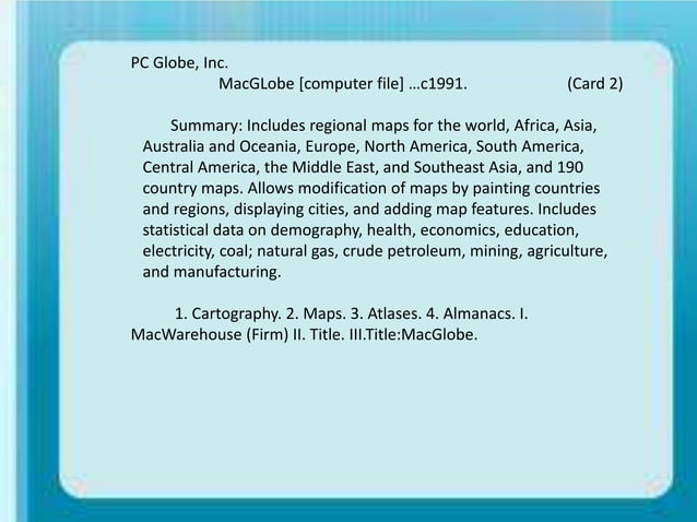 Cataloging of computer software | PPTX | Desktop Publishing | Computer Software and Applications
