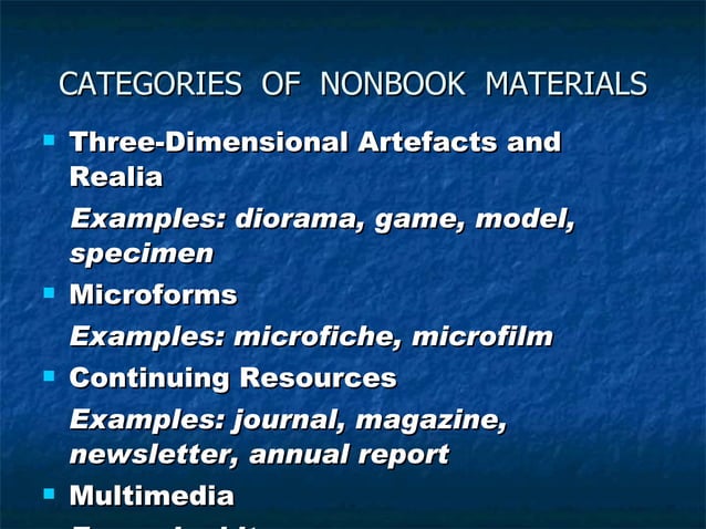 Cataloging of nonbook materials edited | PPT | Desktop Publishing | Computer Software and ...