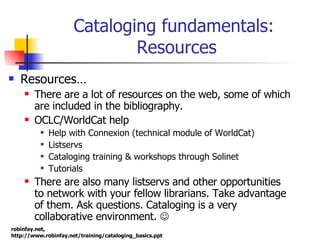 Cataloging basics | PPT