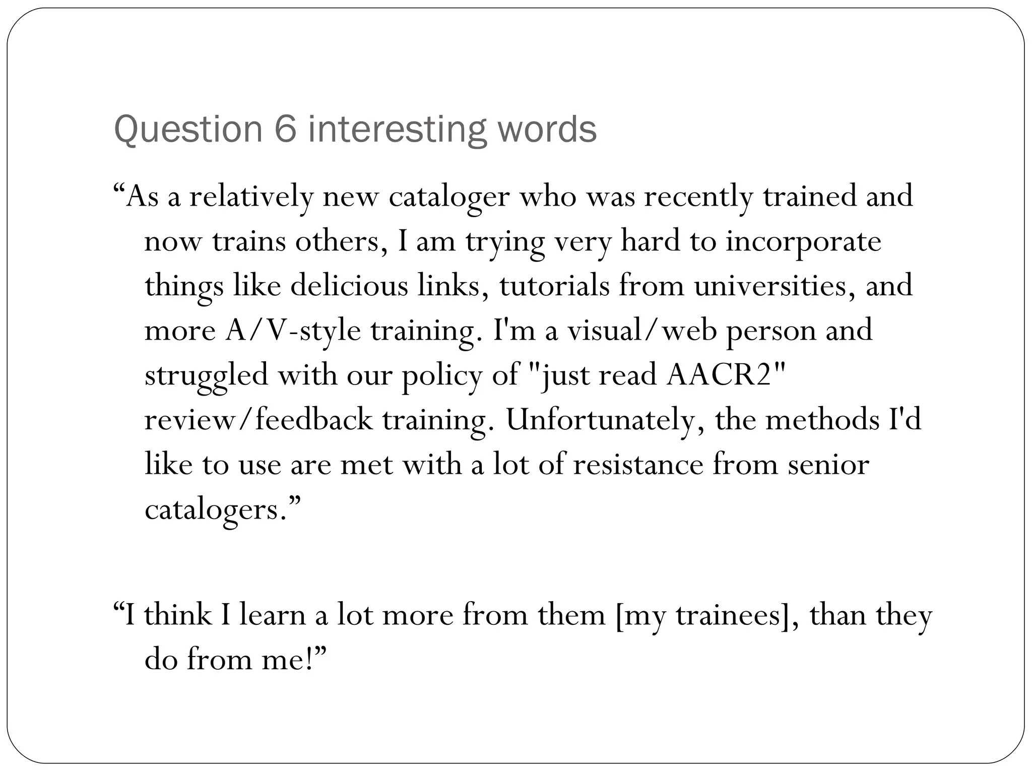 Cataloging training research | PPT