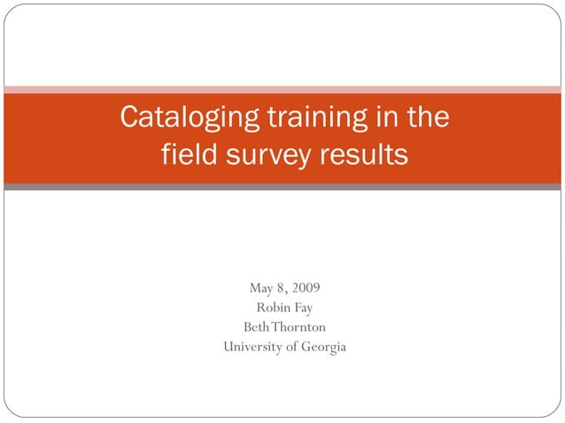 Cataloging training research | PPT
