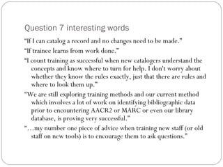 Cataloging training research | PPT