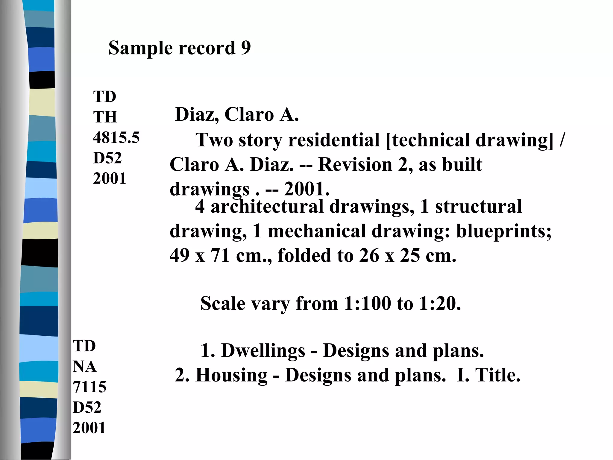 Cataloging technical drawings | PPT