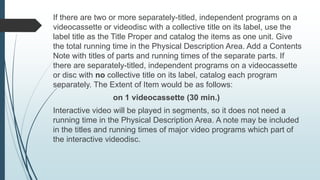 Cataloging video formats | PPTX