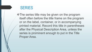 Cataloging video formats | PPTX