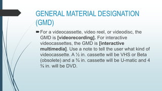 Cataloging video formats | PPTX