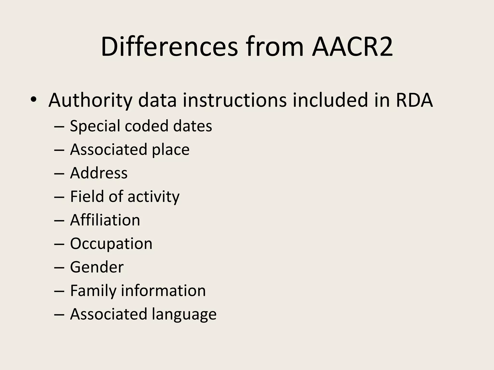 Cataloging with RDA: An Overview | PPTX